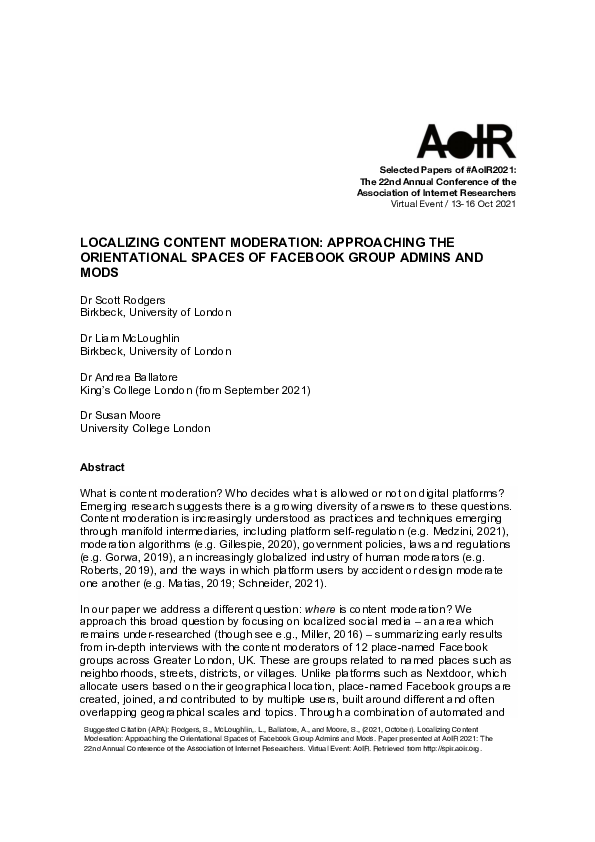 (PDF) Localizing Content Moderation: Approaching the Orientational ...