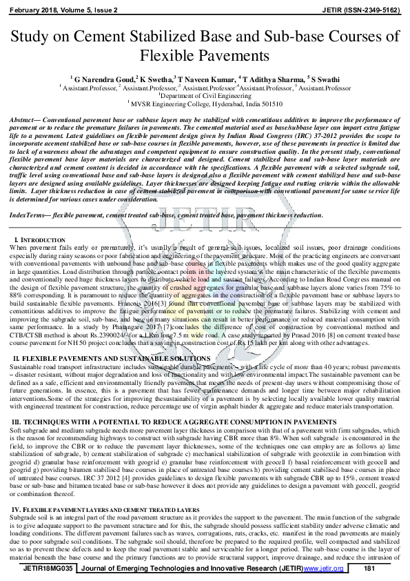 (PDF) Study on Cement Stabilized Base and Sub-base Courses of Flexible ...