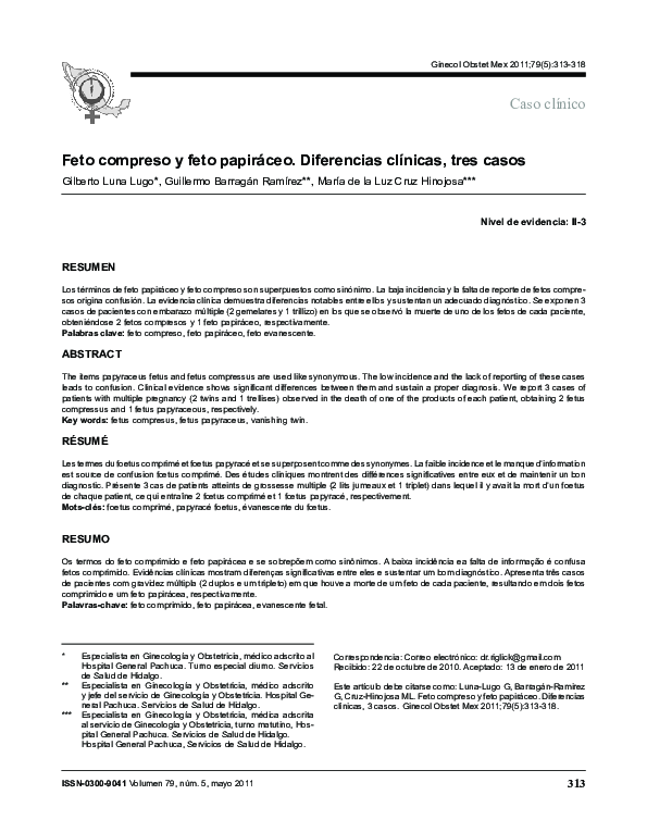 (PDF) [Fetus compressus and fetus papyraceous. Clinical differences ...