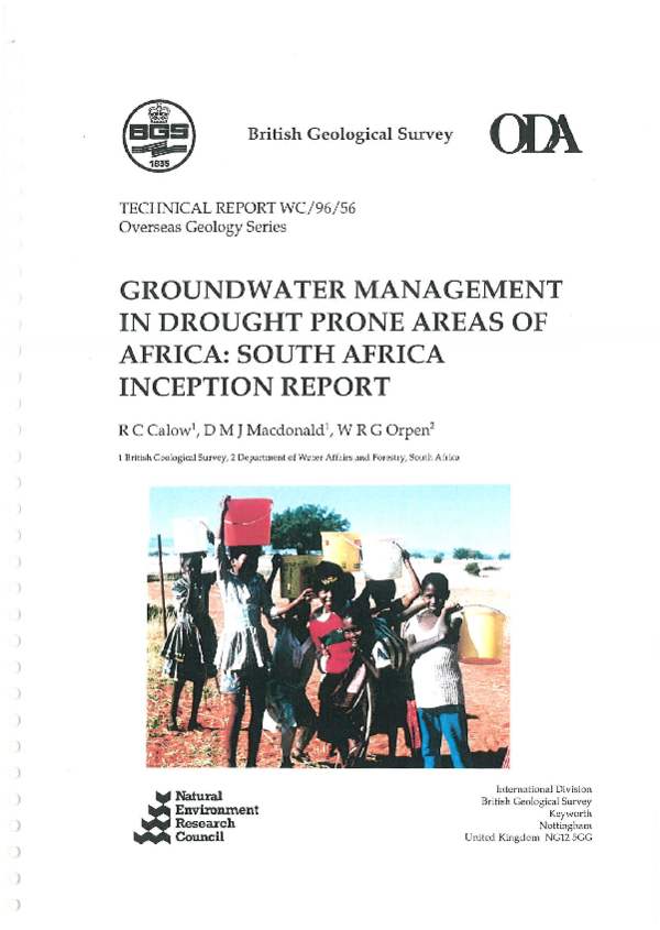 (PDF) Groundwater Management in Drought-prone Areas of Africa