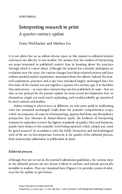 (PDF) Interpreting research in print