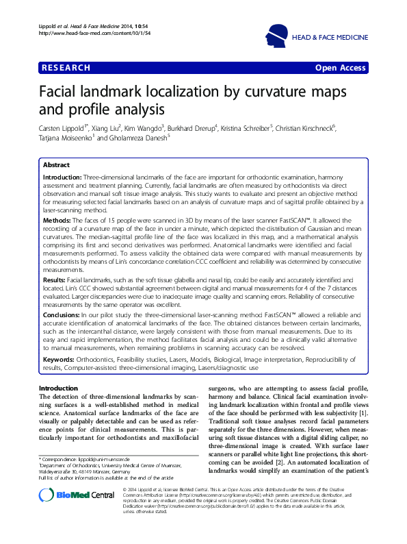 (PDF) Facial landmark localization by curvature maps and profile analysis
