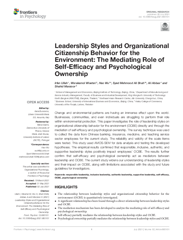 (PDF) Leadership Styles and Organizational Citizenship Behavior for the ...