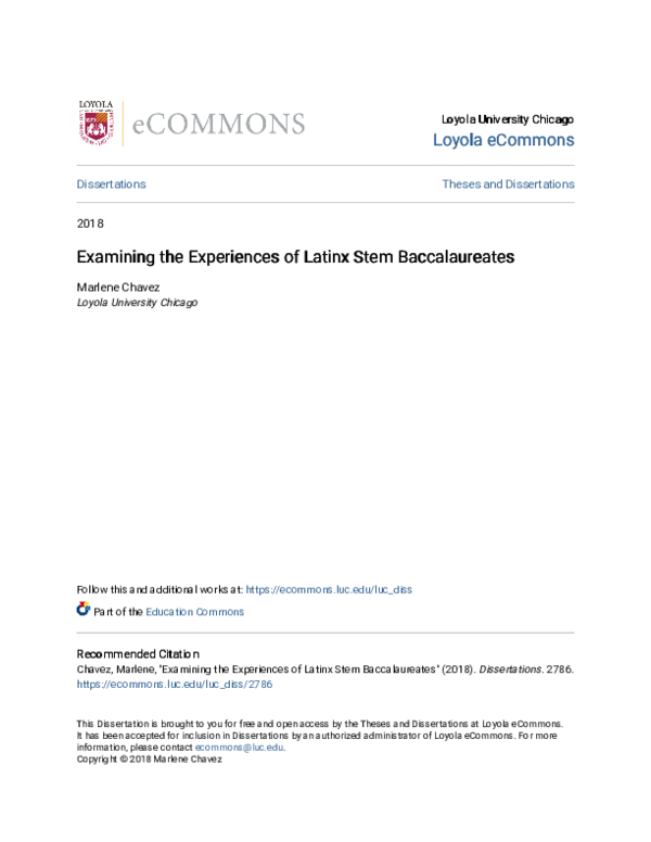 (PDF) Examining the Experiences of Latinx Stem Baccalaureates