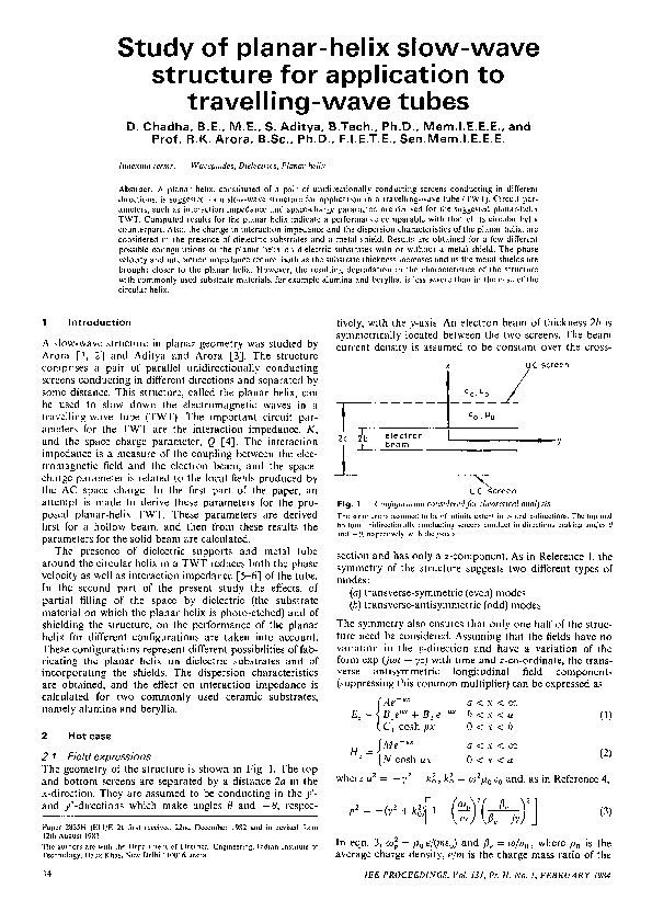 (PDF) Study of planar-helix slow-Wave structure for application to ...