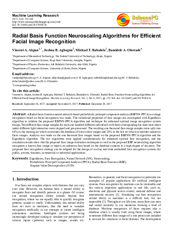 (PDF) Recognition of Facial Expression by Image Processing and Radial Basis Function Network