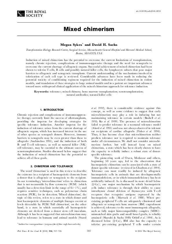 (PDF) Mixed chimerism