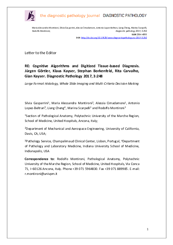 Pdf Large Format Histology Whole Slide Imaging And Multi Criteria