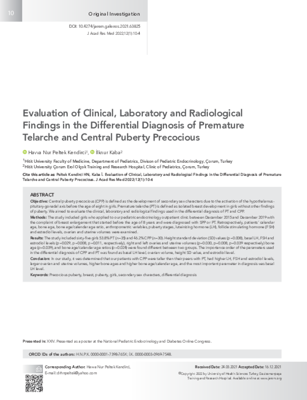 (PDF) Evaluation of Clinical, Laboratory and Radiological Findings in ...