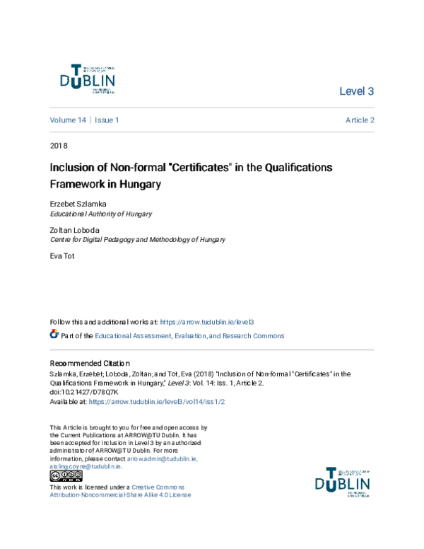 (PDF) Inclusion of Non-formal "Certificates" in the Qualifications ...