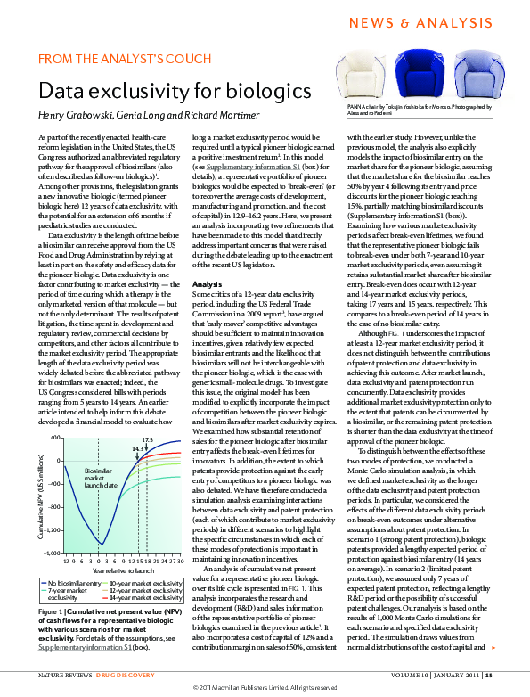(PDF) Data exclusivity for biologics