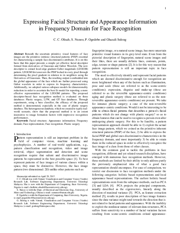 (PDF) Expressing Facial Structure and Appearance Information in ...