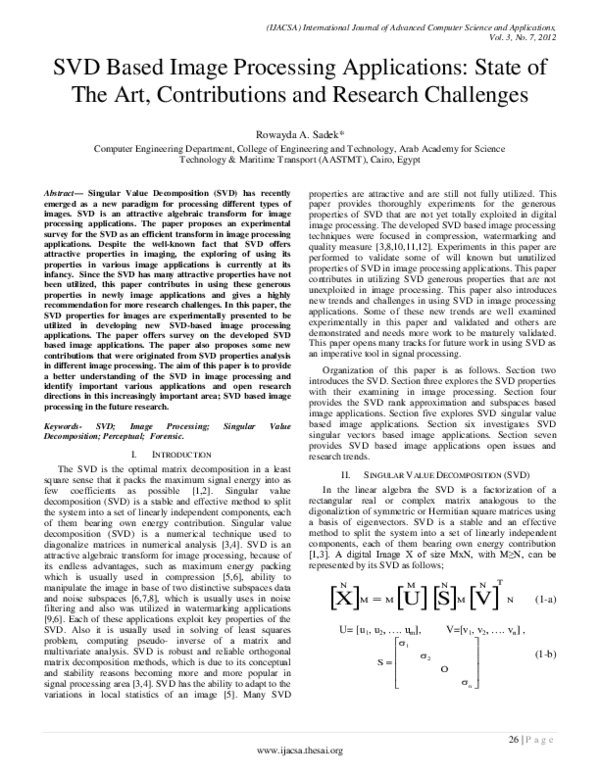 (PDF) SVD Based Image Processing Applications: State of The Art, Contributions and Research ...