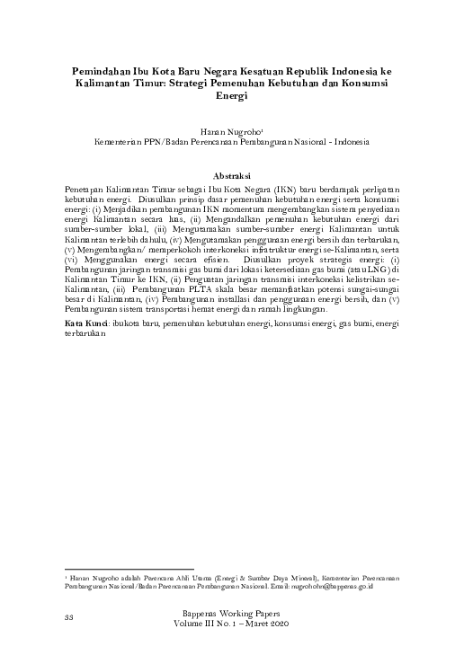(PDF) Pemindahan Ibu Kota Baru Negara Kesatuan Republik Indonesia ke Kalimantan Timur: Strategi ...