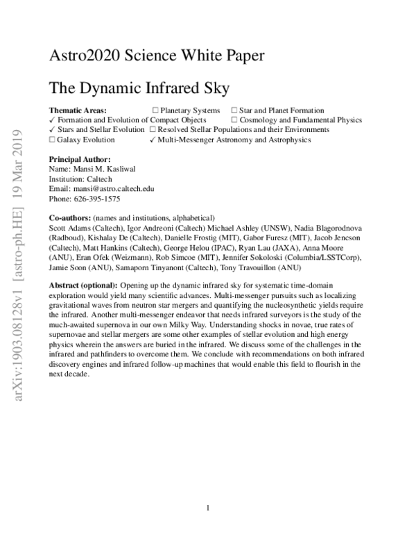 (PDF) The Dynamic Infrared Sky