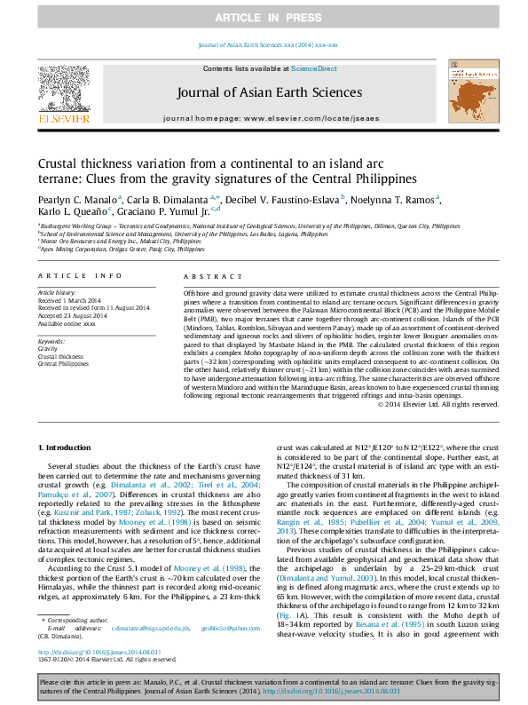 (PDF) Crustal thickness variation from a continental to an island arc ...