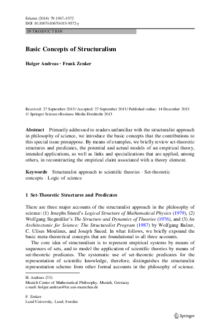 (PDF) Basic Concepts of Structuralism