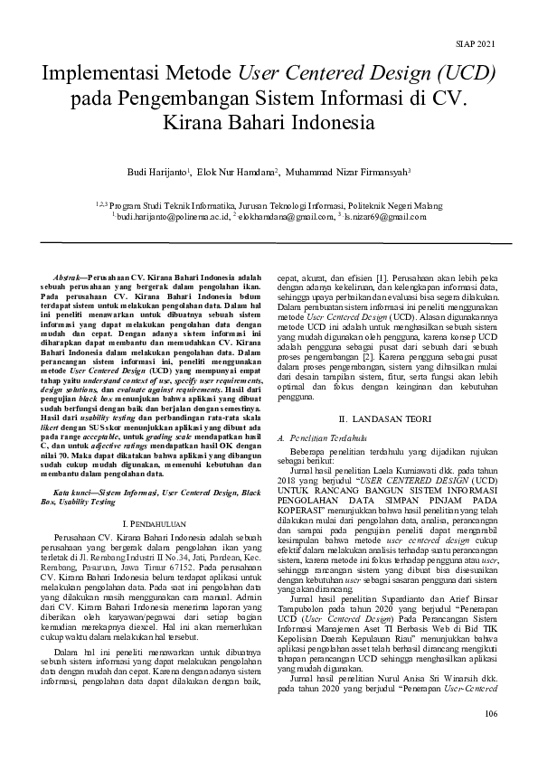 (PDF) Implementasi Metode User Centered Design ( UCD ) pada