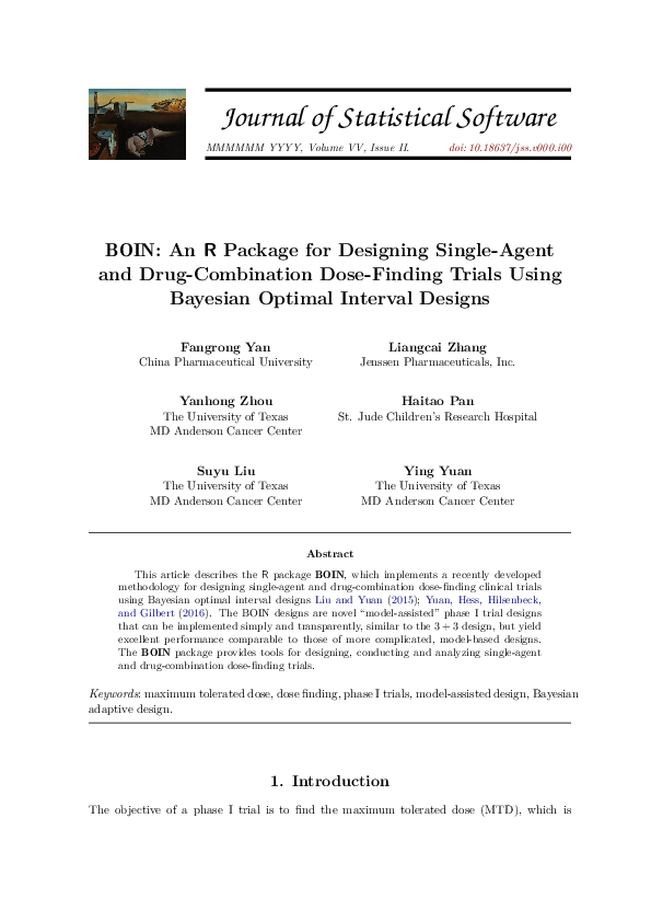 (PDF) BOIN: An R Package for Designing Single-Agent and Drug ...
