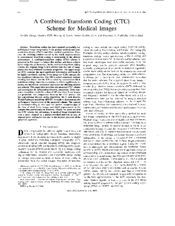 (PDF) A combined-transform coding (CTC) scheme for medical images
