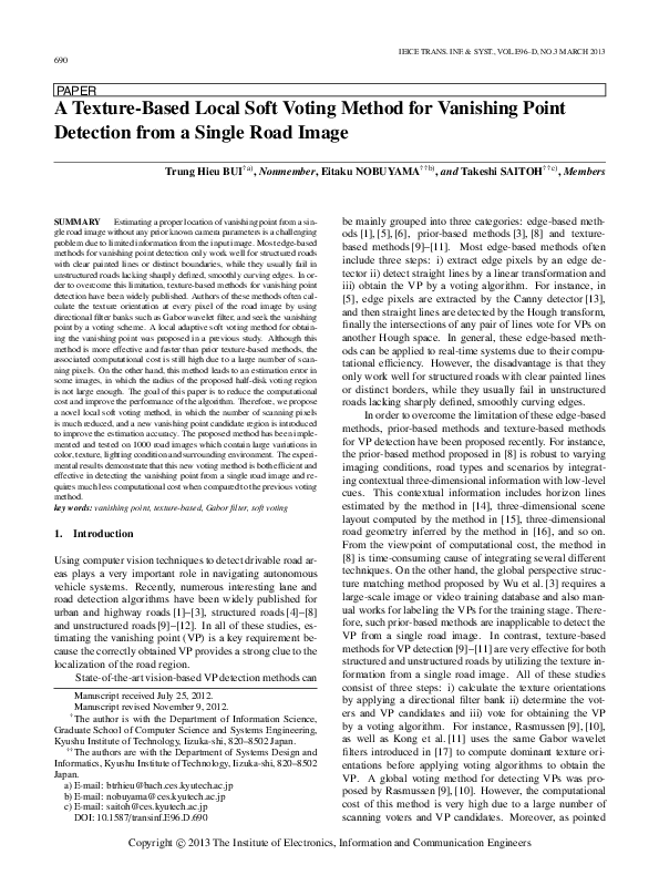 (PDF) A Texture-Based Local Soft Voting Method for Vanishing Point Detection from a Single Road ...