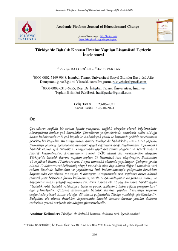 (PDF) Academic Platform Journal of Education and Change