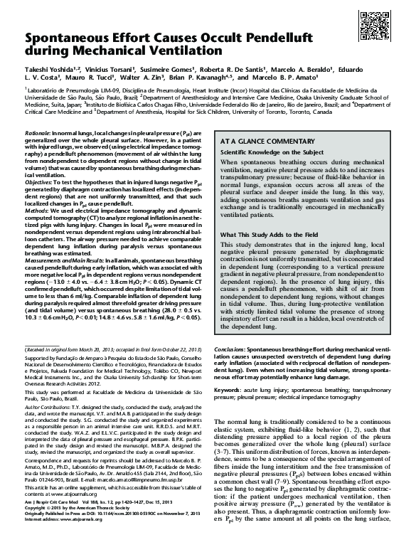 (PDF) Spontaneous Effort Causes Occult Pendelluft during Mechanical ...