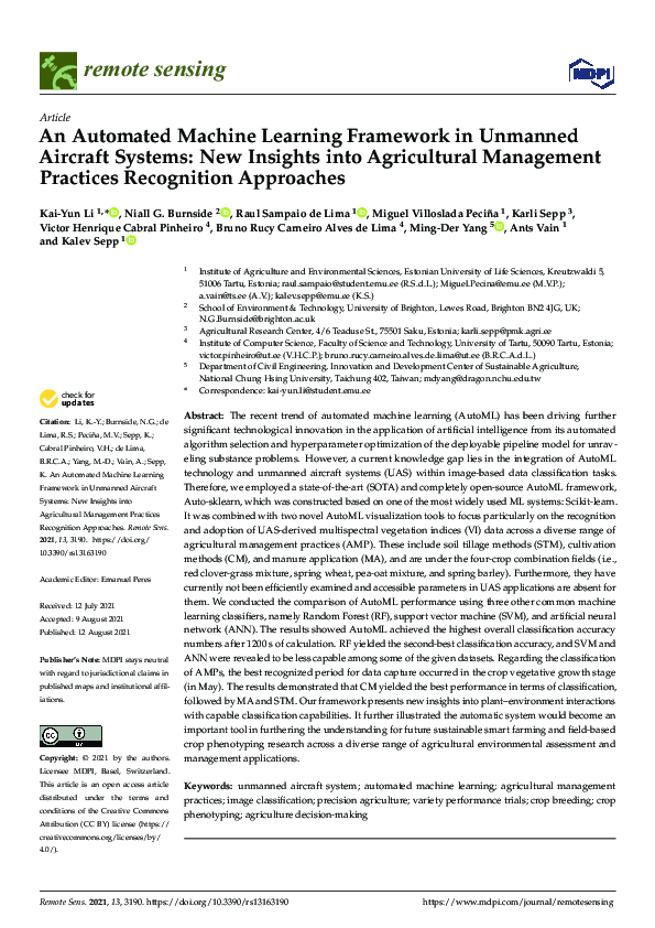 (PDF) An Automated Machine Learning Framework in Unmanned Aircraft ...