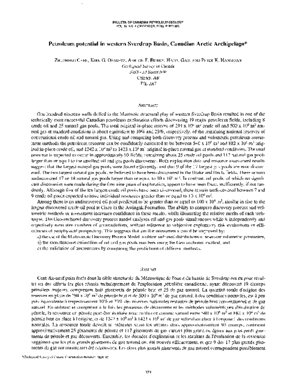 (PDF) Petroleum potential in western Sverdrup Basin, Canadian Arctic ...