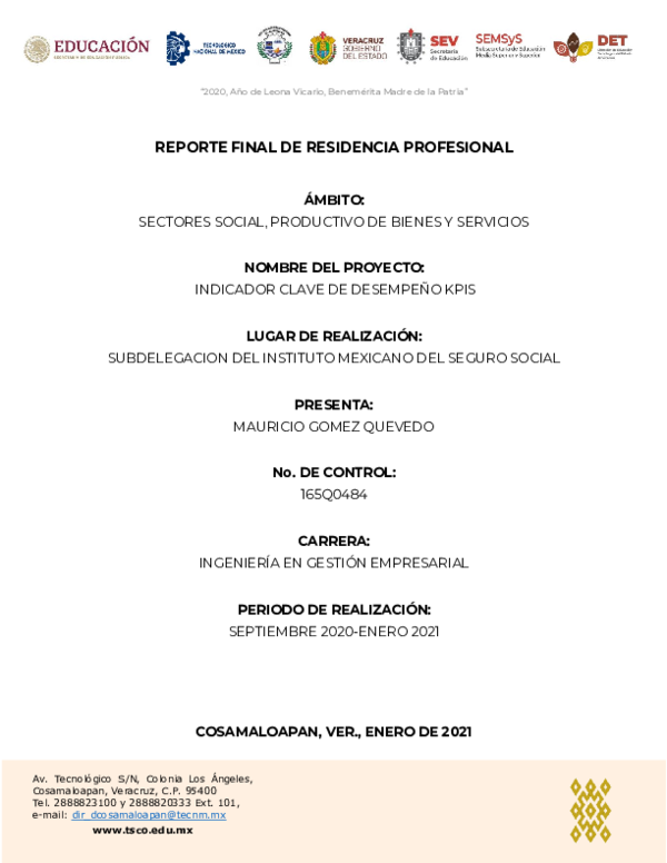 (PDF) REPORTE FINAL DE RESIDENCIA PROFESIONAL