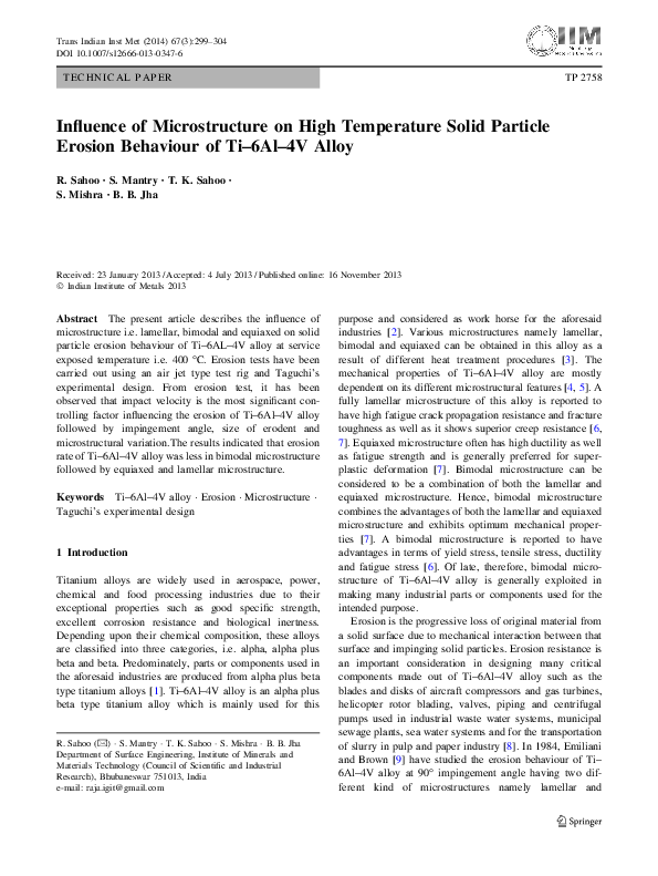 (PDF) Influence of Microstructure on High Temperature Low Cycle Fatigue ...