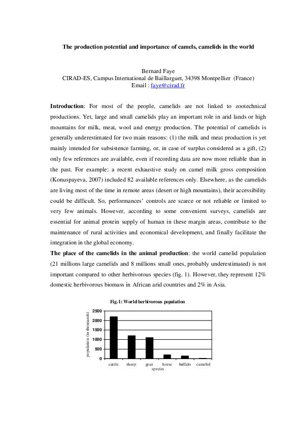 (PDF) The production potential and importance of camels and camelids in ...