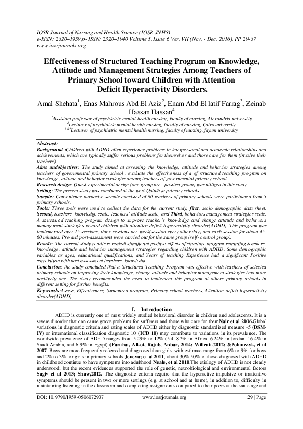 (PDF) Effectiveness of Structured Teaching Program on Knowledge ...