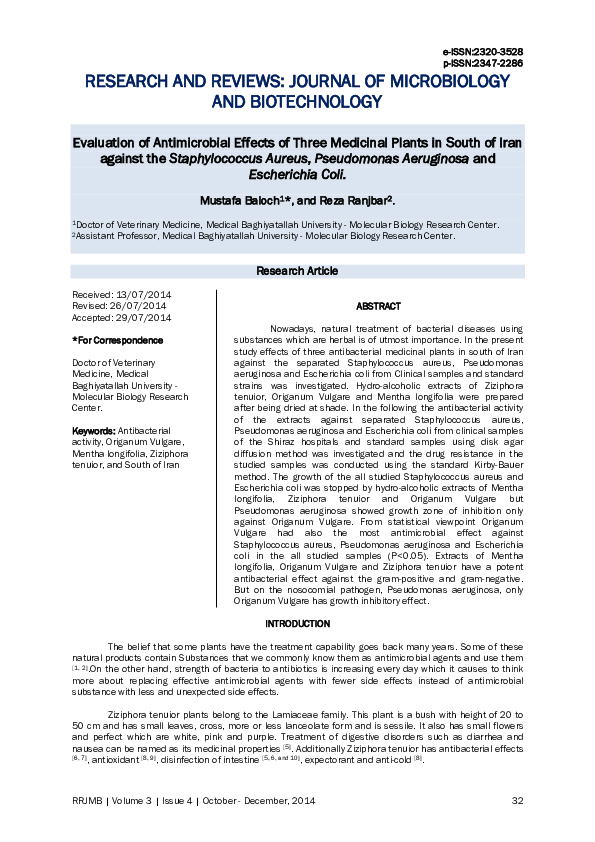 (PDF) RESEARCH AND REVIEWS: JOURNAL OF MICROBIOLOGY AND BIOTECHNOLOGY ...