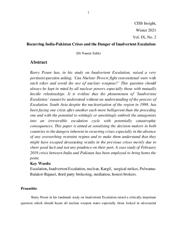 (PDF) Kashmir and the abrogation of Article 370: a Pakistani perspective