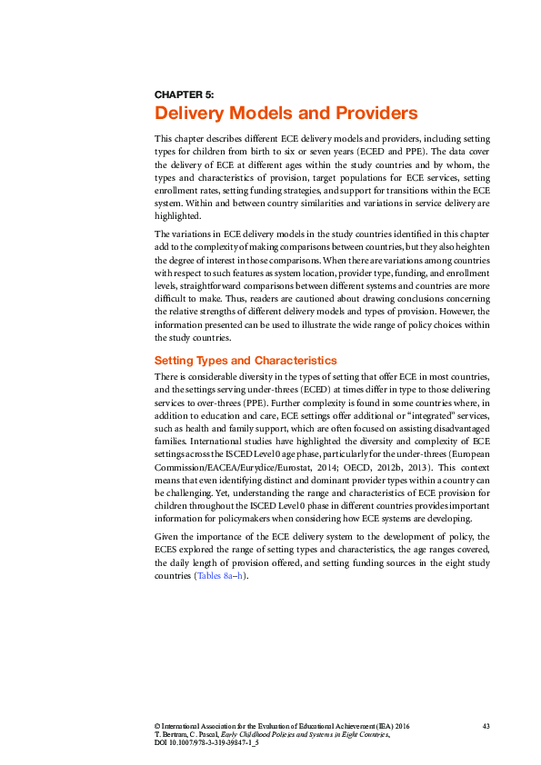 (PDF) Delivery Models and Providers