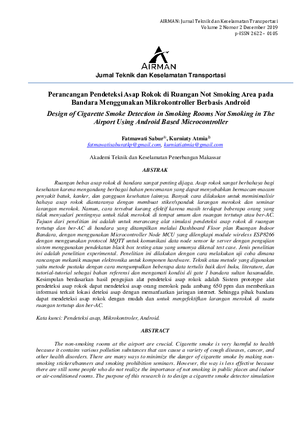 (PDF) Perancangan Pendeteksi Asap Rokok di Ruangan No Smoking Area in ...
