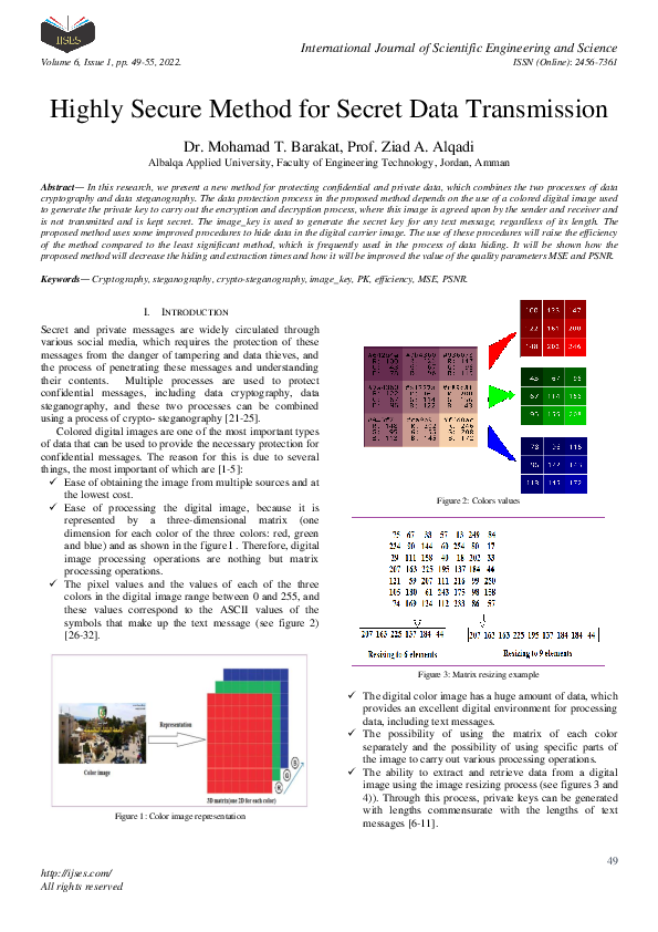 (PDF) Highly Secure Method for Secret Data Transmission