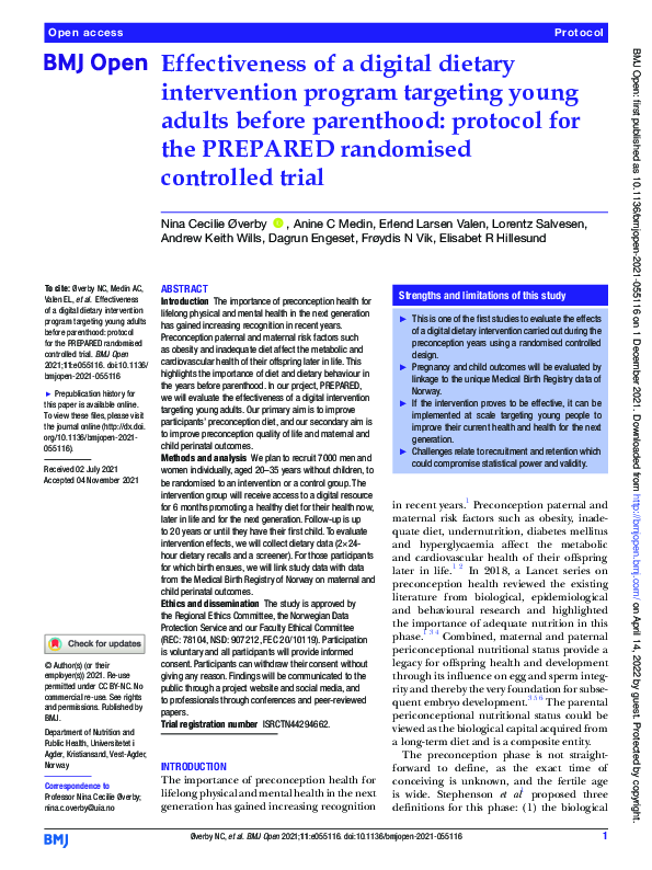 (PDF) Effectiveness of a digital dietary intervention program targeting ...