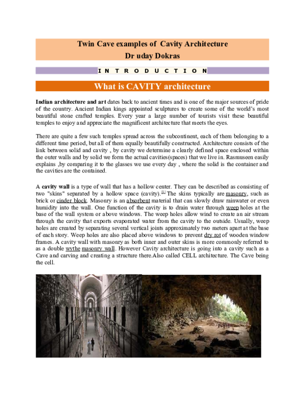(DOC) Twin Cave examples of Cavity Architecture