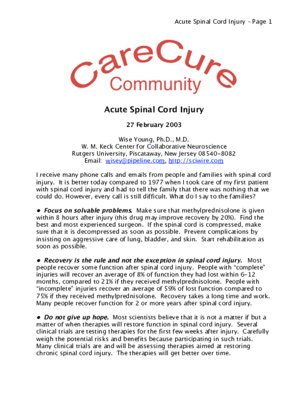 (PDF) Acute spinal cord injury