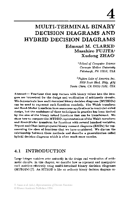 (PDF) Multi-Terminal Binary Decision Diagrams and Hybrid Decision Diagrams
