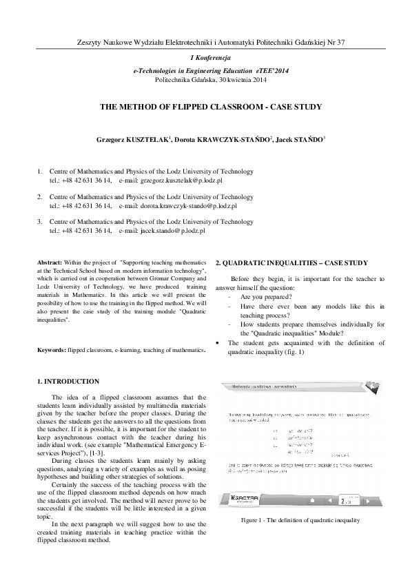(PDF) The method of flipped classroom - case study