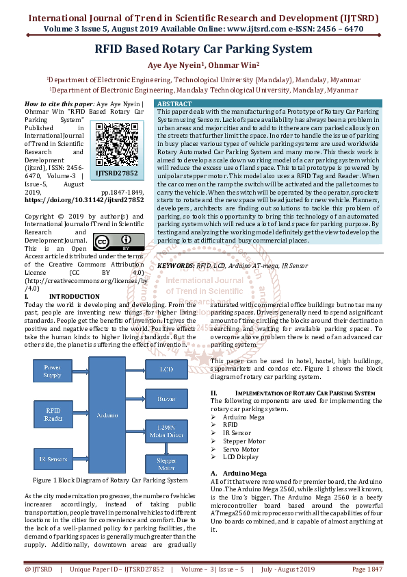 (PDF) RFID Based Rotary Car Parking System