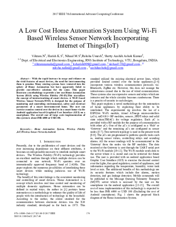 (PDF) A Low Cost Home Automation System Using Wi-Fi Based Wireless ...