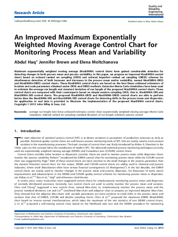 (PDF) An Improved Maximum Exponentially Weighted Moving Average Control Chart for Monitoring ...
