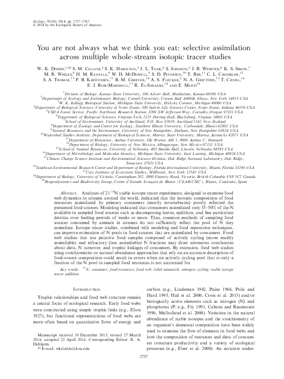 (PDF) You are not always what we think you eat: selective assimilation ...