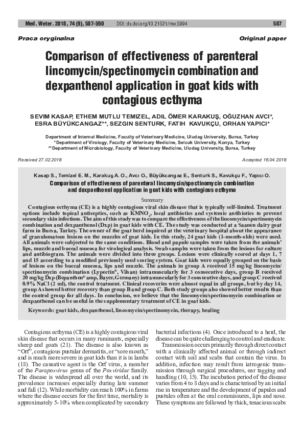 (PDF) Comparison of effectiveness of parenteral lincomycin ...