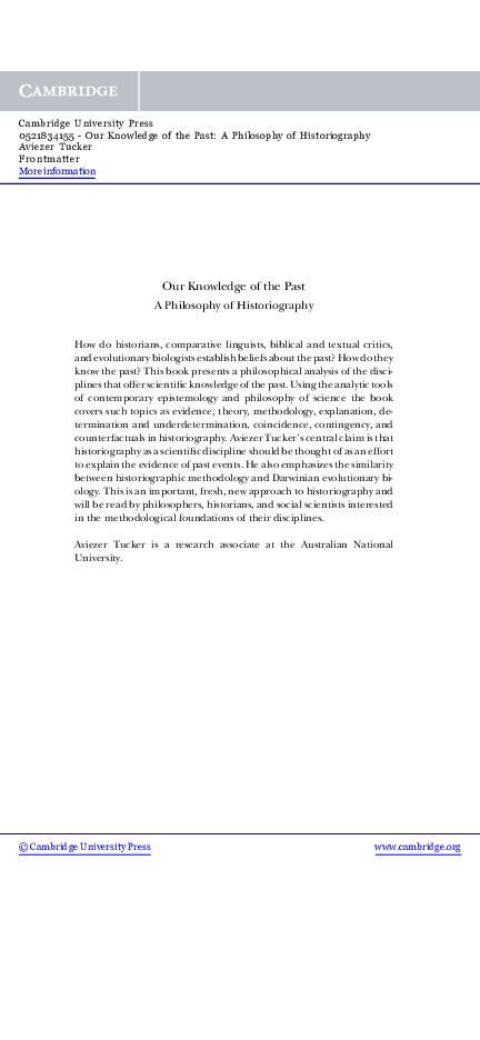 (PDF) Our Knowledge of the Past