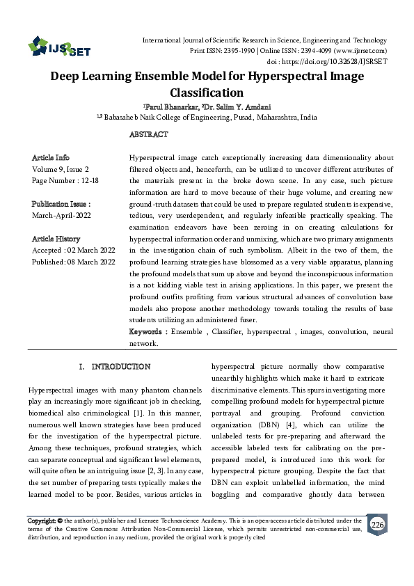 Pdf Deep Learning Ensemble Model For Hyperspectral Image Classification